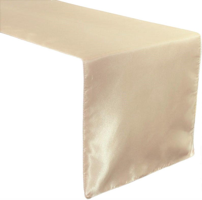 Butter Bridal Satin Table Runner, Wedding Banquet Decoration, ( Choose ...