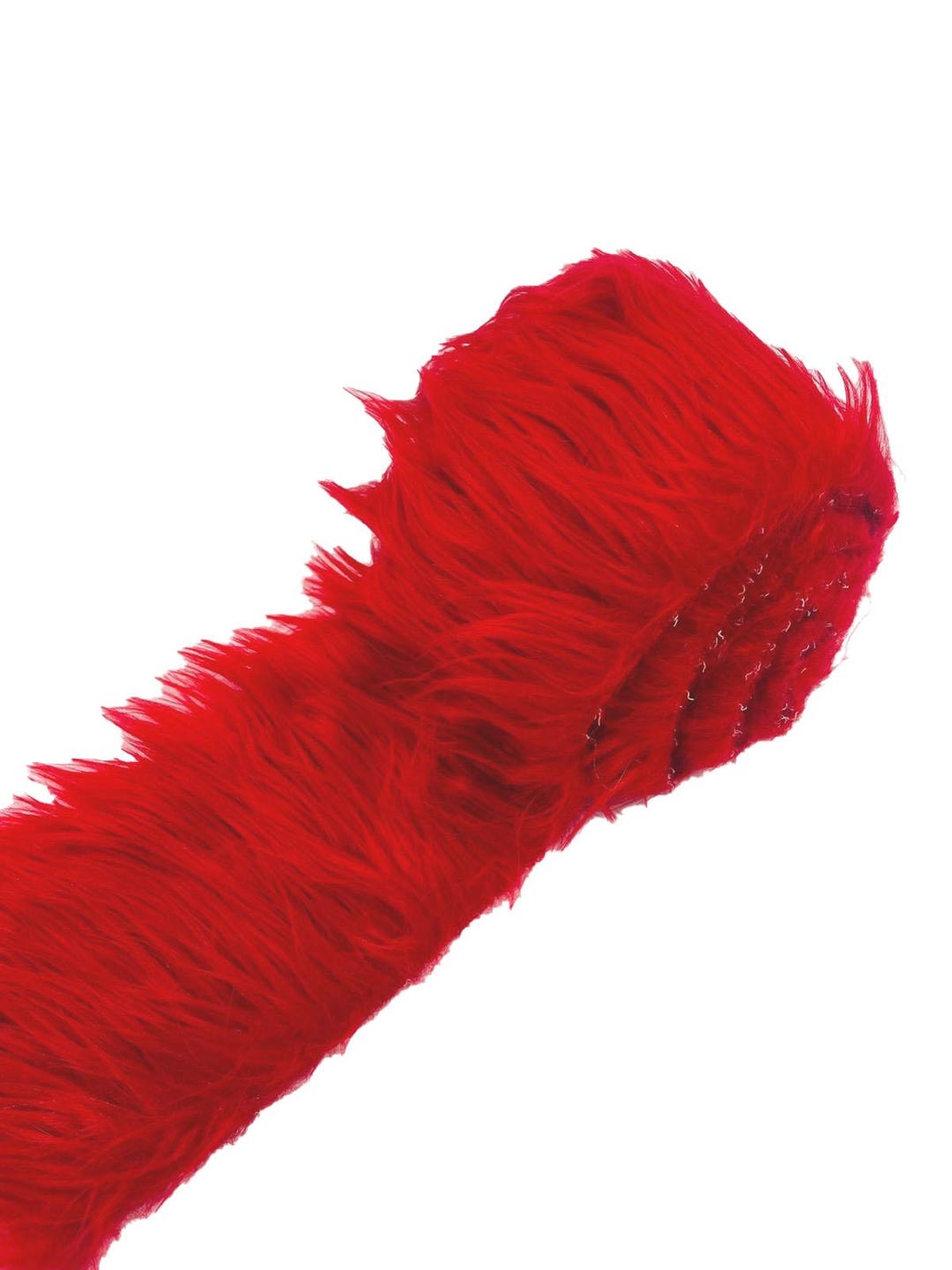 Red Long Pile Soft Faux Fur Fabric STRIP for Fur Suit, Cosplay Costume ...