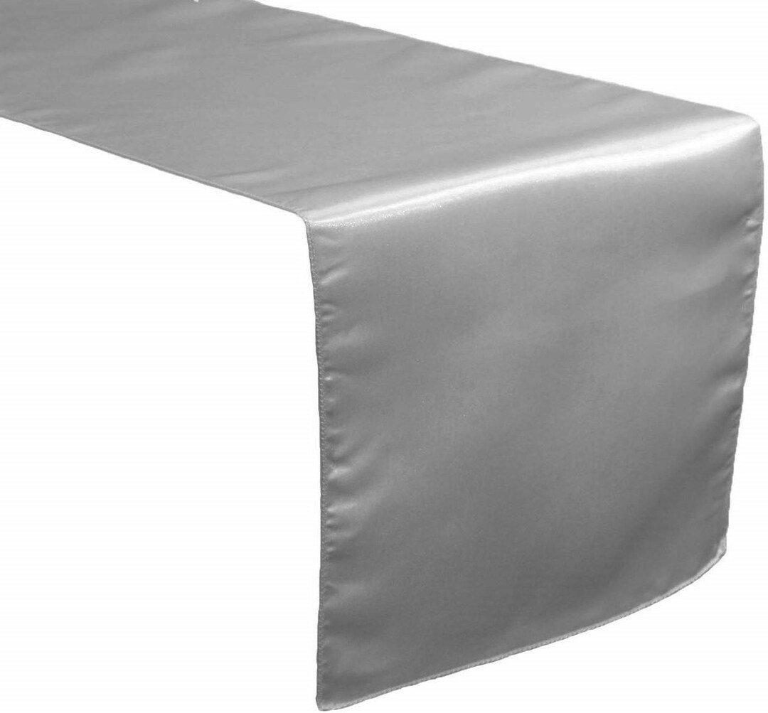 Silver Bridal Satin Table Runner, Wedding Banquet Decoration, ( Choose ...