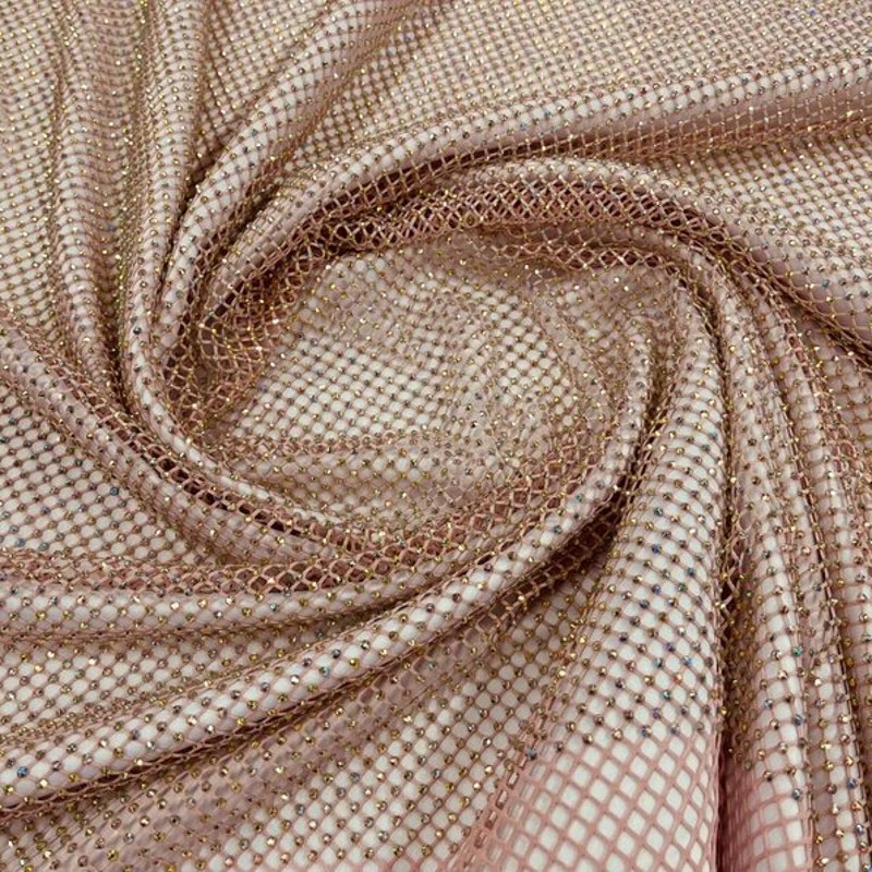 Rhinestone Fishnet Fabric - Etsy