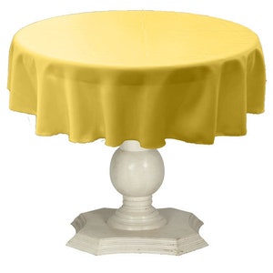Yellow Round Tablecloth Solid Dull Bridal Satin Overlay for Small ...