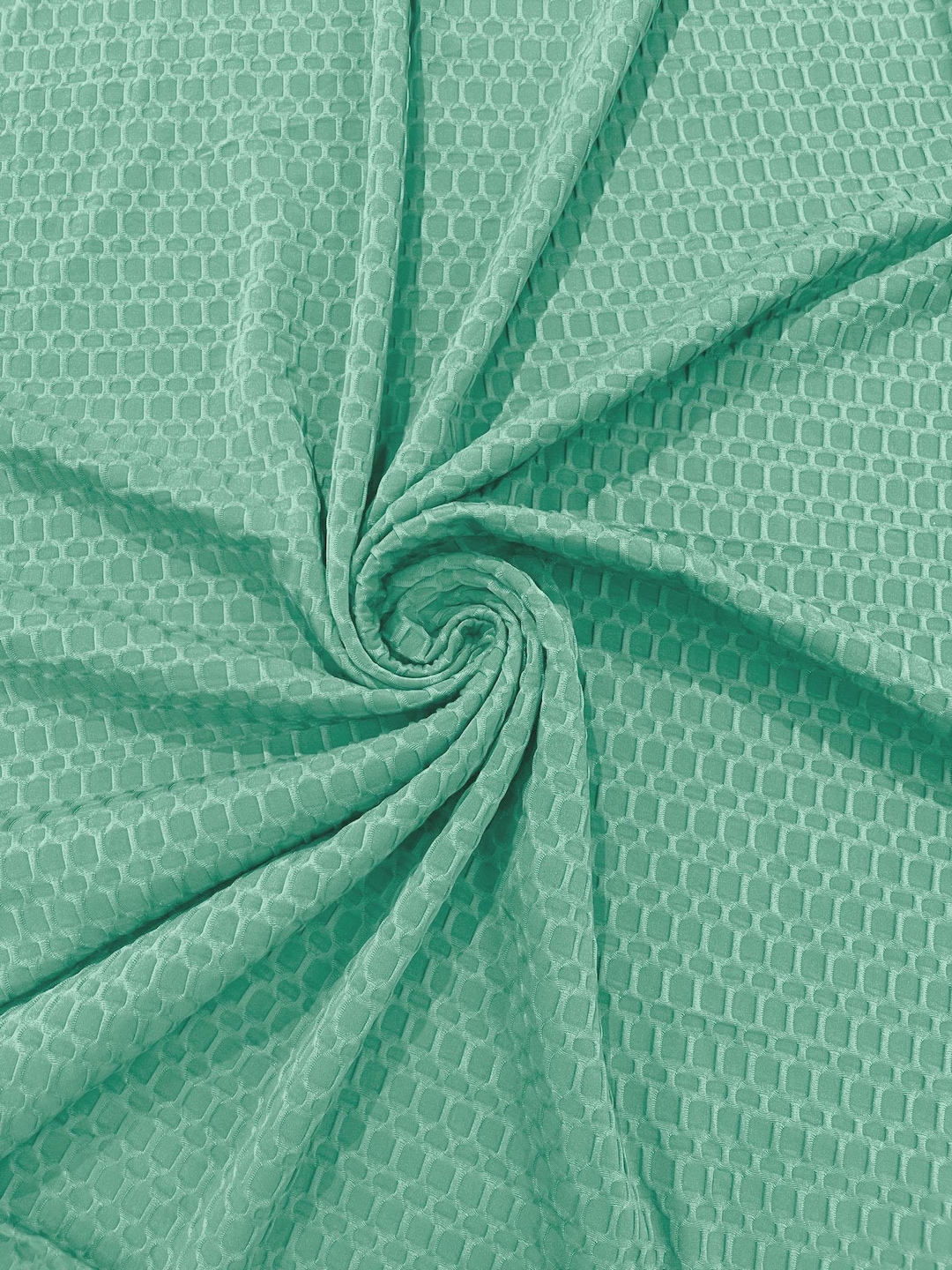 Mint Honeycomb 4-way Stretch Knit Fabric for Leggings, Athletic Wear ...