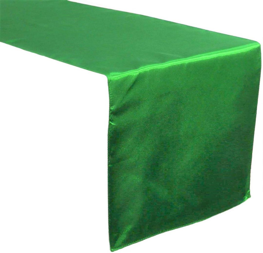 Kelly Green Bridal Satin Table Runner, Wedding Banquet Decoration ...