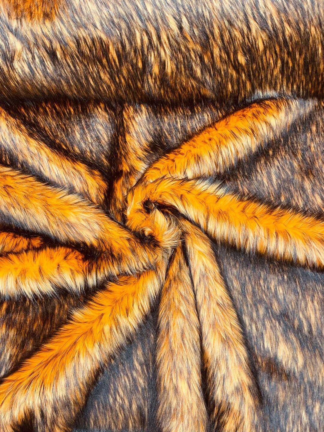 Husky Faux Fur, 2 Tone Shaggy Faux Fur 60" Wide - Orange-black - Etsy
