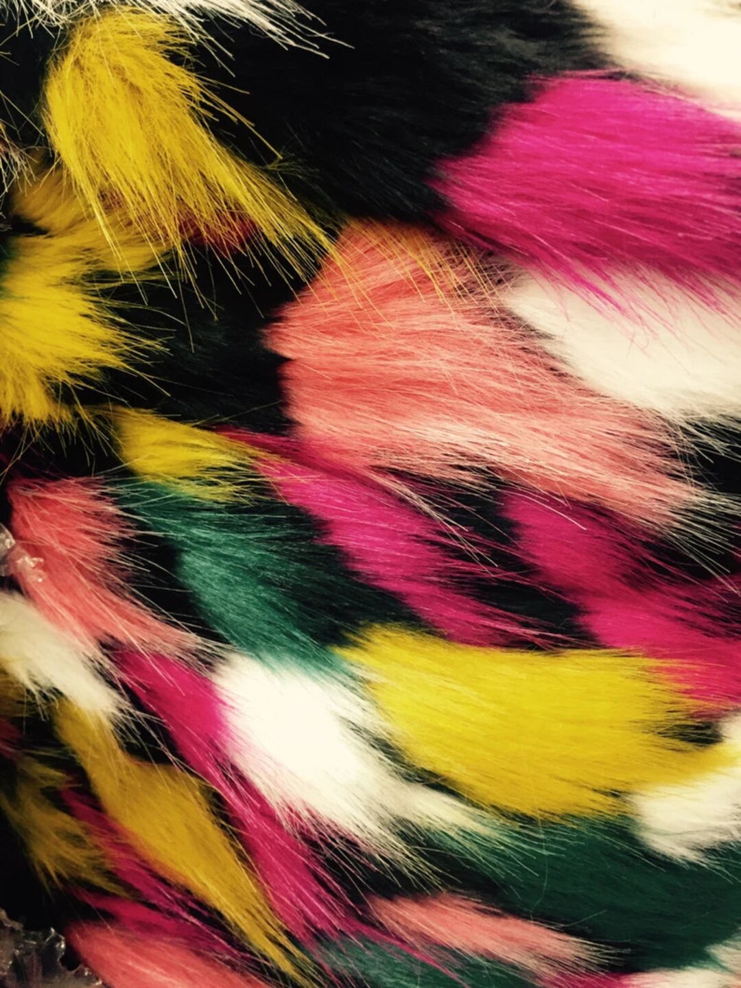 Multi Color Jacquard Faux Fur-shaggy Fun Fur-super Soft Faux - Etsy