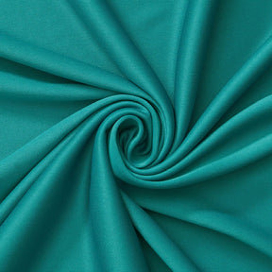 Teal Polyester Knit Interlock Mechanical Stretch Fabric 58"/60"/draping ...