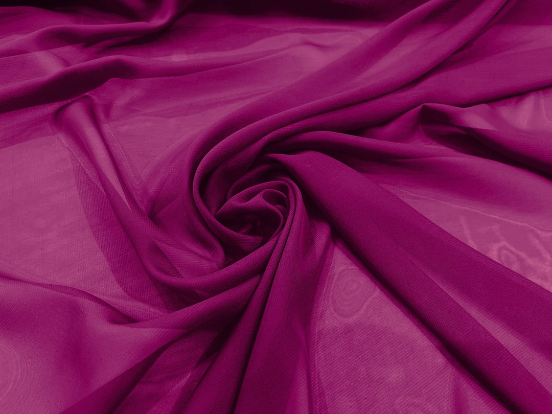 Magenta 100% Polyester 58/60" Wide Soft Light Weight, Sheer, See ...