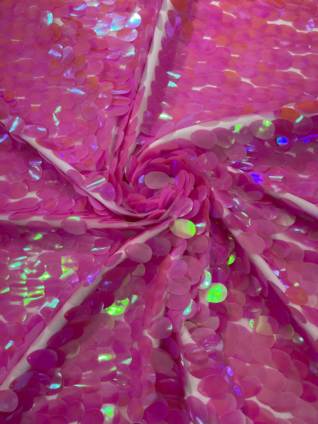 Candy Pink Iridescent Jumbo Sequins Oval Sequin Paillette/tear Drop ...