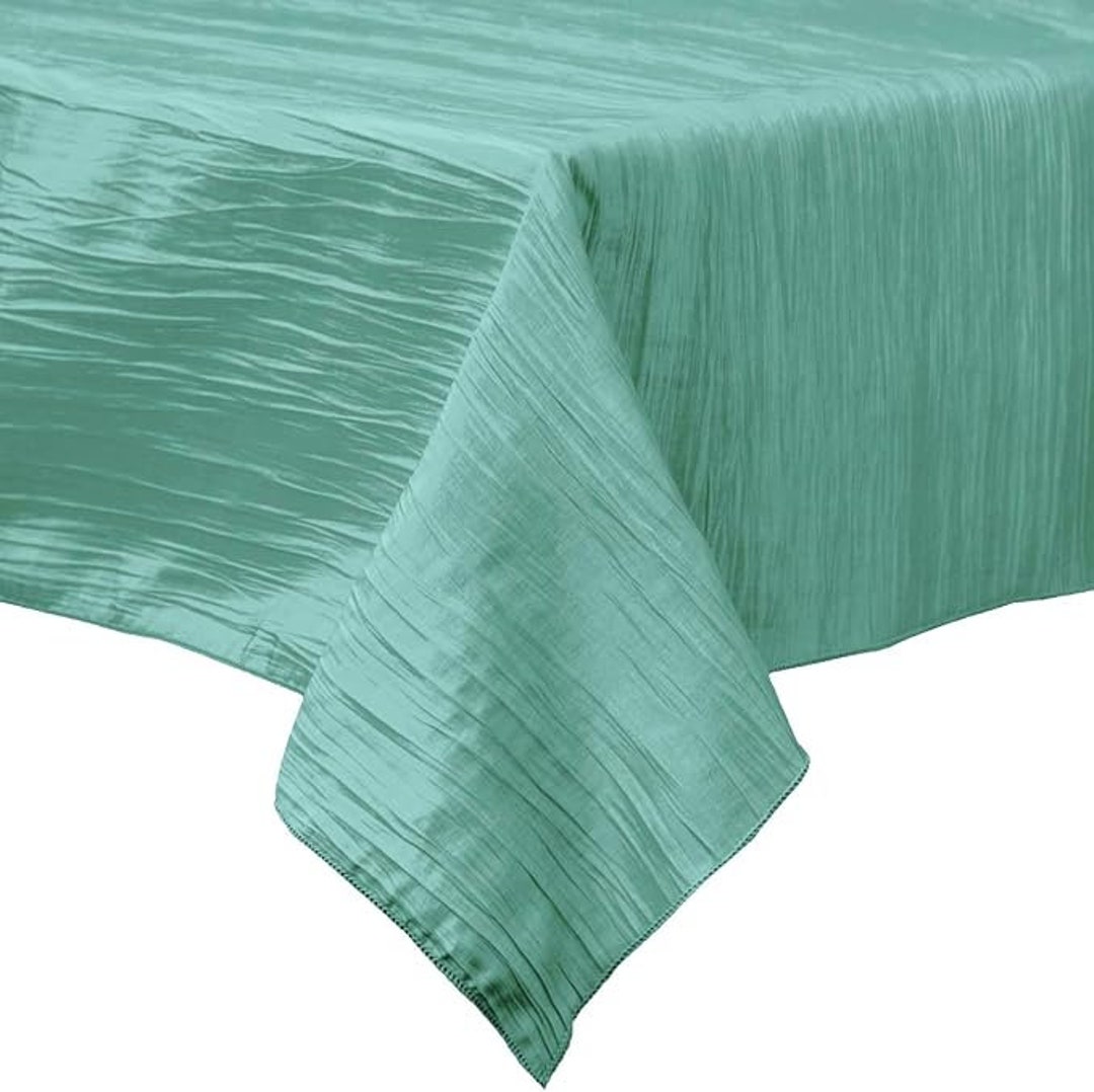 Mint Green Rectangular Light Weight Accordion Design Crushed Taffeta ...