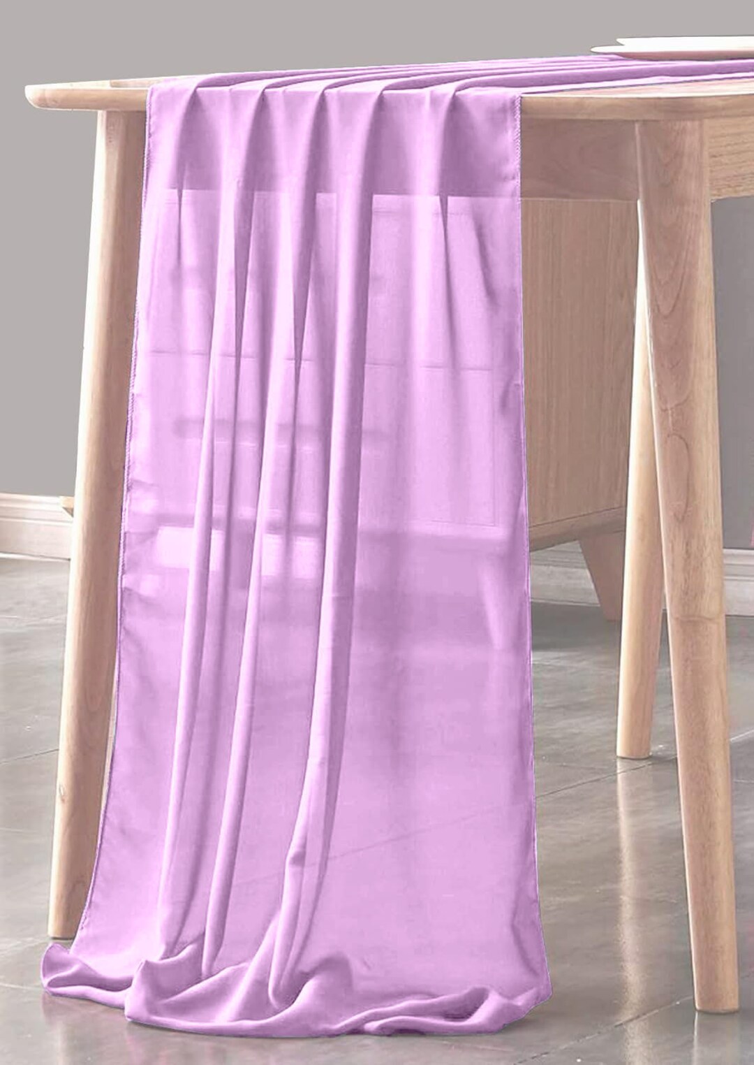 Lilac Chiffon Sheer Table Runner for Wedding, Decorations for Birthday ...