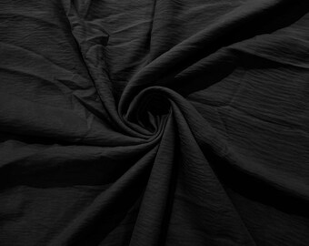 Black Air Flow Polyester Fabric for Dresses, 2 Way Stretch, Tops ...