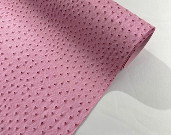 Pink 54” Wide Ostrich Fake Leather Upholstery, 3-D Ostrich Skin Texture ...