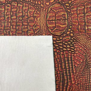 Red Gold Metallic Gator Vinyl Fabric 54" Wide / Upholstery Crafting ...