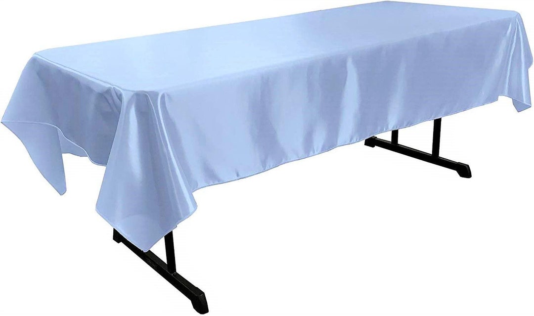 Light Blue Rectangular Bridal Satin Table Tablecloth. - Etsy