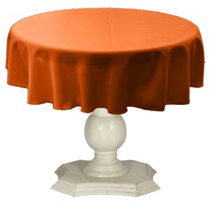 Dark Orange Round Tablecloth Solid Dull Bridal Satin Overlay for Small ...