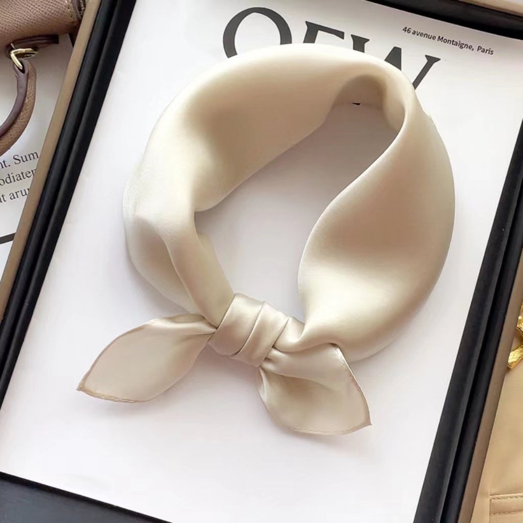 Pure Natural Silk Scarf Single Color Fashion Silk Neck Scarf Hair Head ...