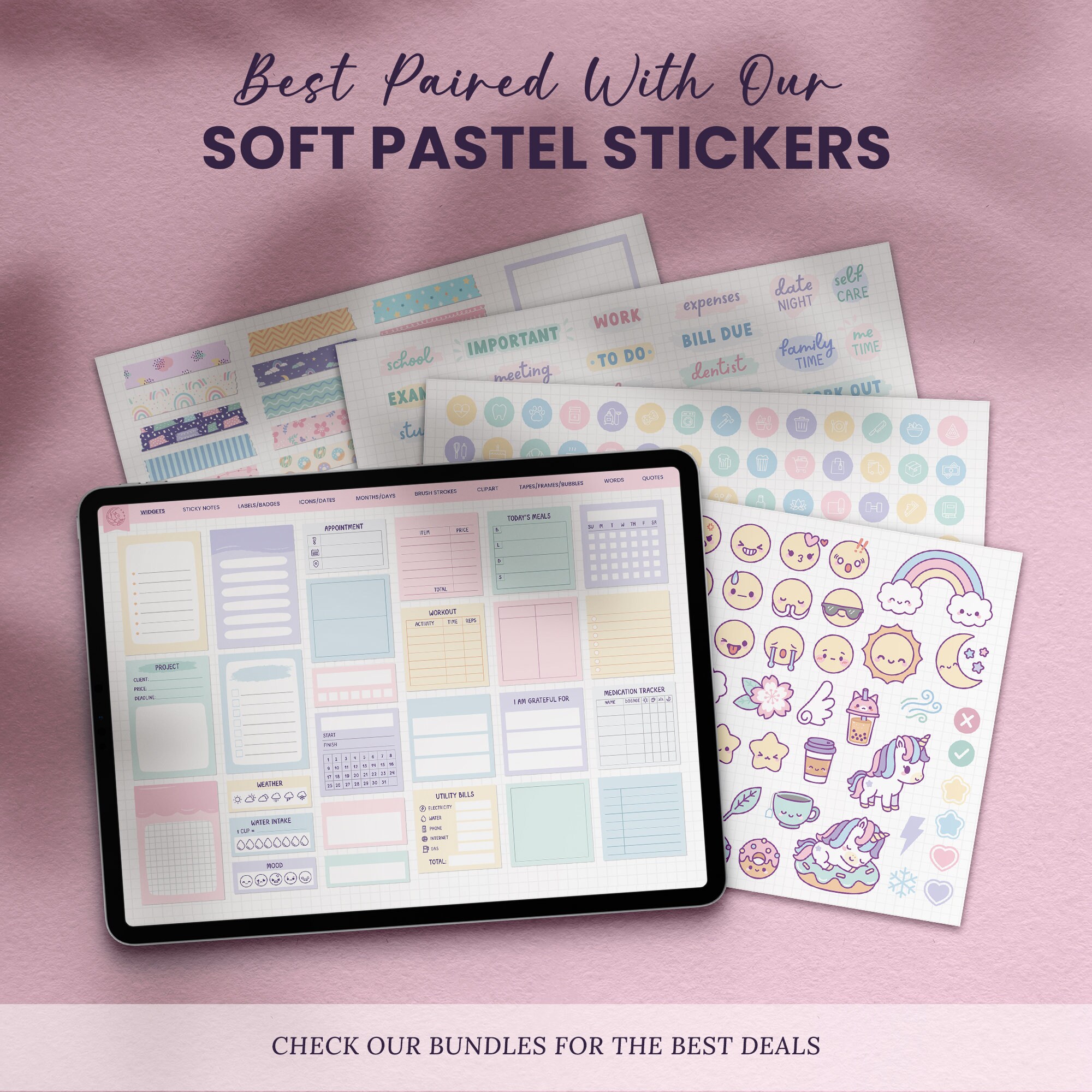 2023 2024 Pastel Mid Year Digital Planner Daily, Weekly, Monthly ...