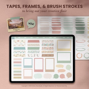 Soft Boho Stickers for Digital Planner, Planner Essentials, Kawaii Cute ...