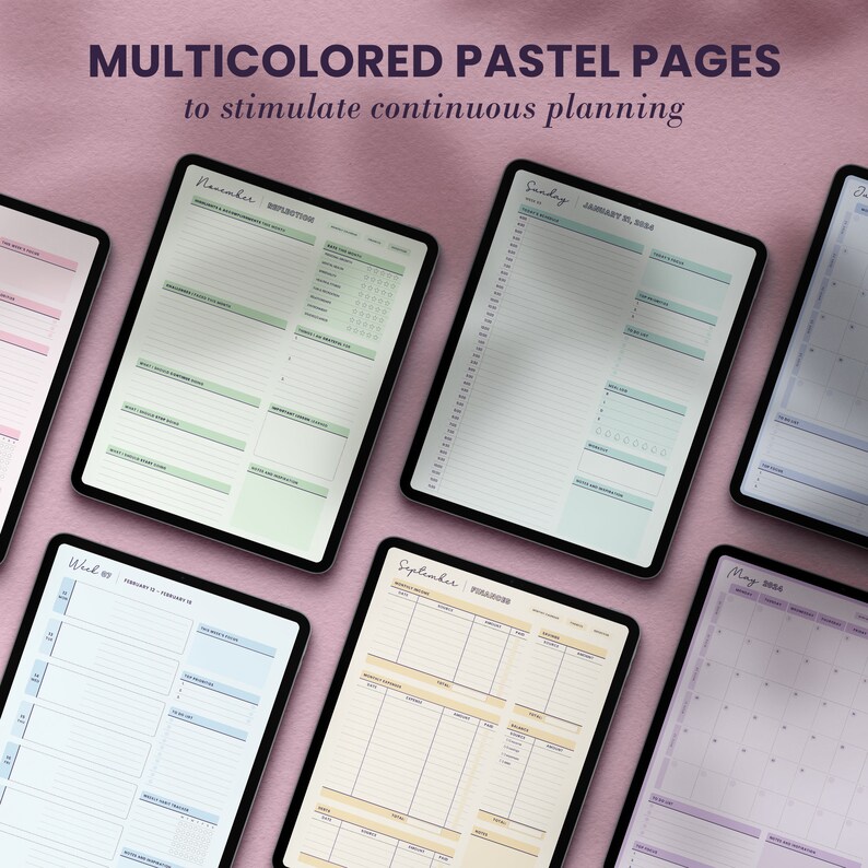 2023 2024 Pastel Mid Year Digital Planner Daily, Weekly, Monthly ...