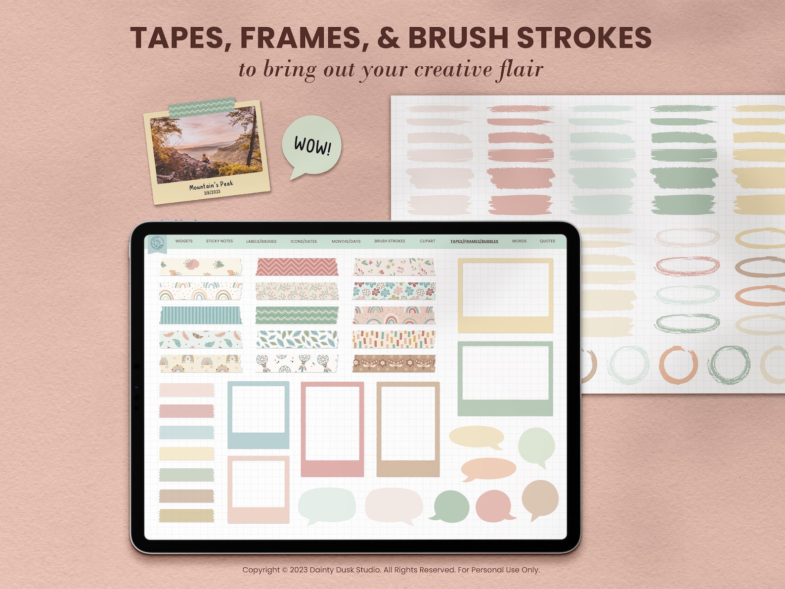 Soft Boho Stickers for Digital Planner, Planner Essentials, Kawaii Cute ...