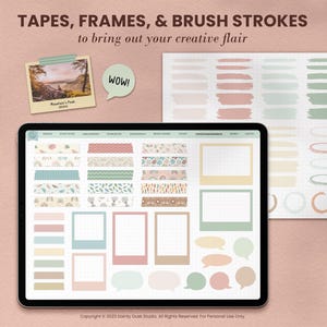 Soft Boho Stickers for Digital Planner, Planner Essentials, Kawaii Cute ...