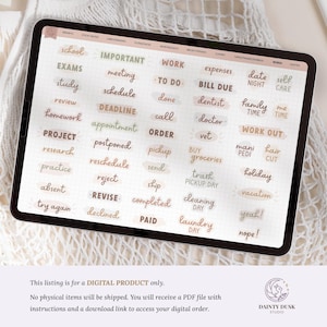Soft Neutral Stickers for Digital Planner,planner Essentials,cute ...