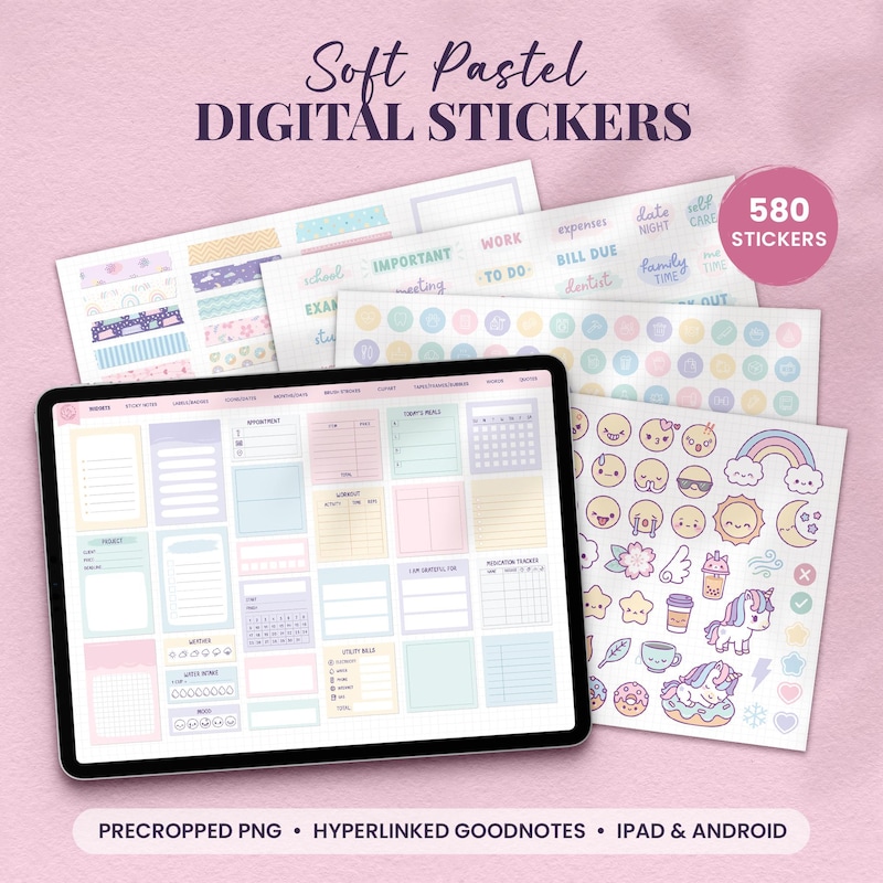 Pastel Kawaii Stickers Printable - Etsy