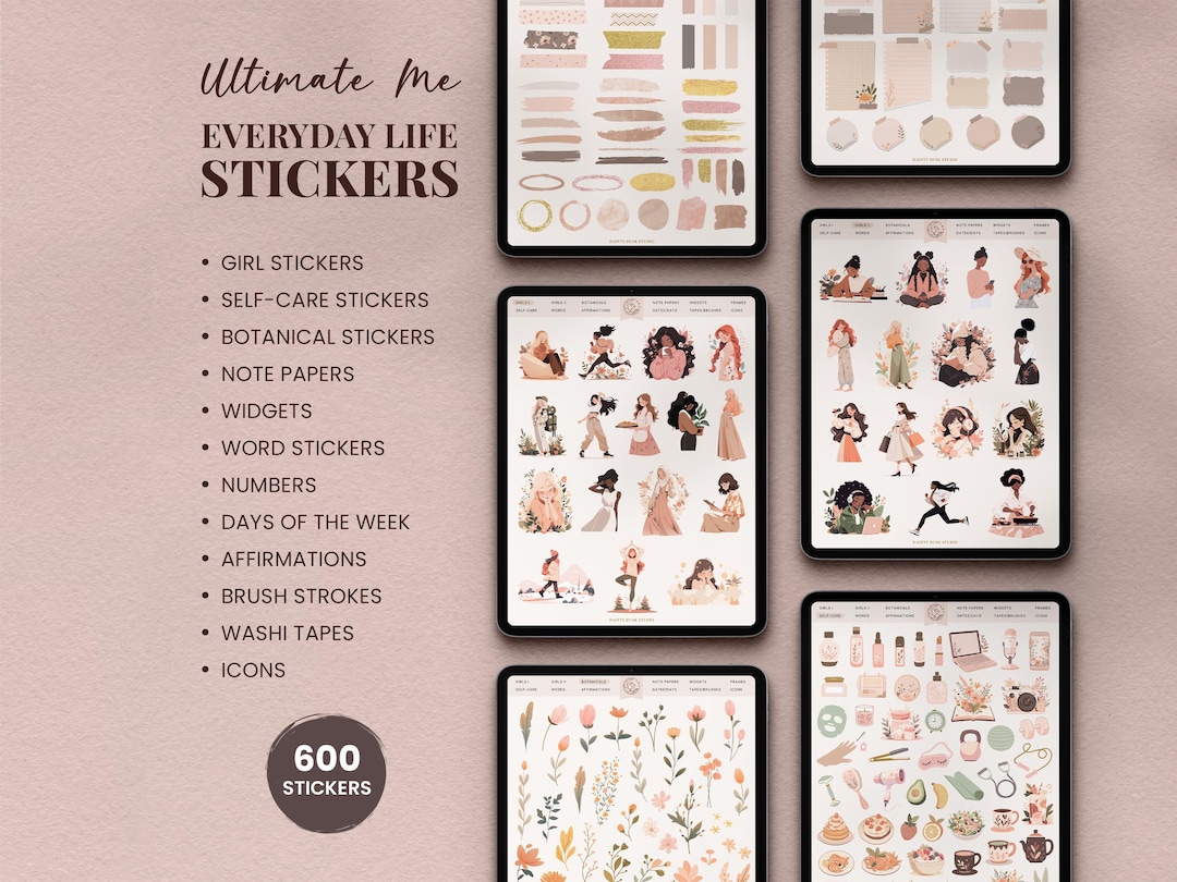 Ultimate Me Everyday Life Stickers for Digital Planner Journal, Self ...
