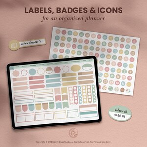 Soft Boho Stickers for Digital Planner, Planner Essentials, Kawaii Cute ...