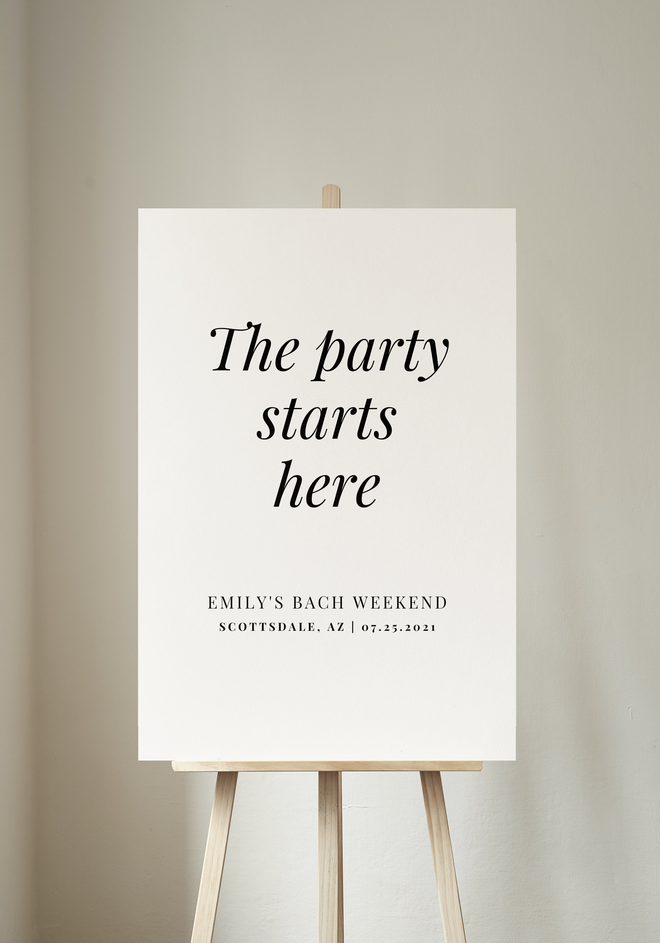 Minimalist Bachelorette Party Welcome Sign, Custom Welcome Sign ...