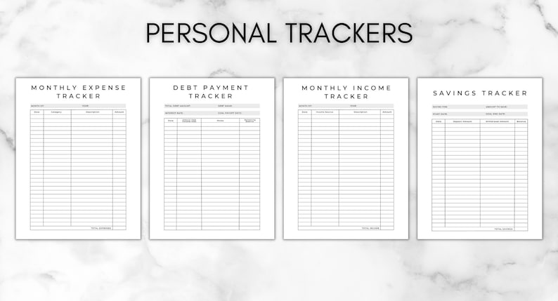 Minimalist Financial Planner Bundle Printable Financial - Etsy