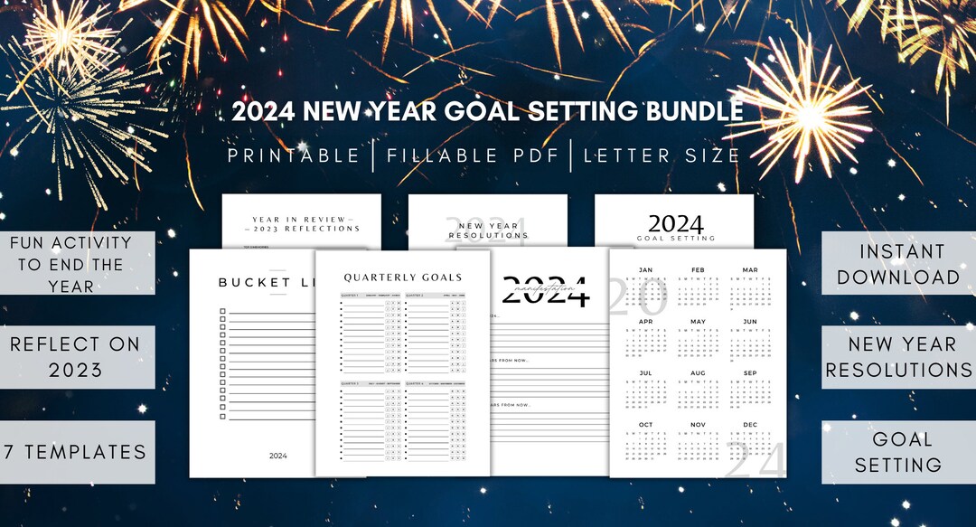 2024 New Year Reflection and Goal Setting Bundle, 2023 Reflection, 2024 ...
