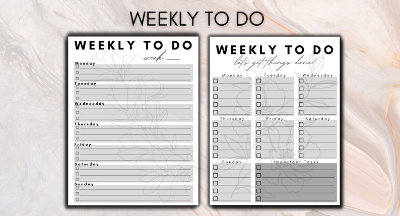 Ultimate to Do List Bundle, Instant Download, 5 to Do Blank Templates ...