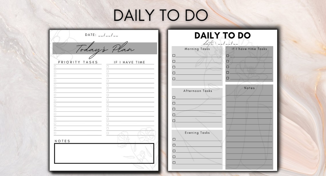 Ultimate to Do List Bundle, Instant Download, 5 to Do Blank Templates ...