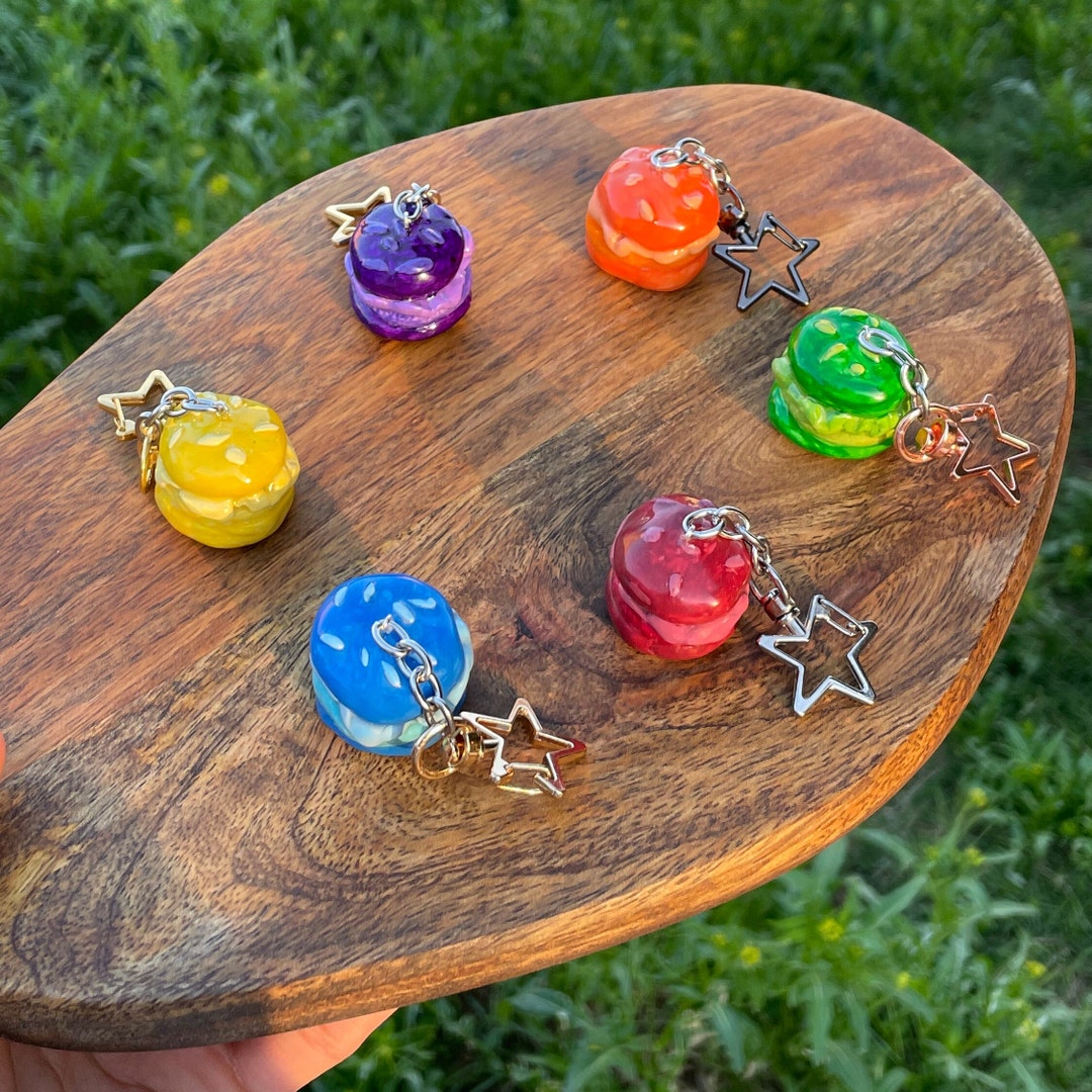 Pretty Patty Burger Clay Keychain, Krabby Patty Keychain, Spongebob ...