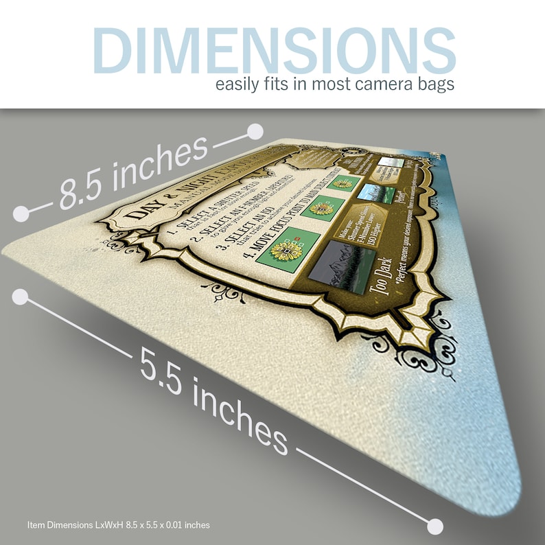 Photography Cheat Sheet for DSLR and Mirrorless Cameras. 2-sided Manual ...
