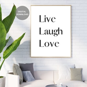 Live Laugh Love Printable Wall Art, Inspirational Quote, Digital ...