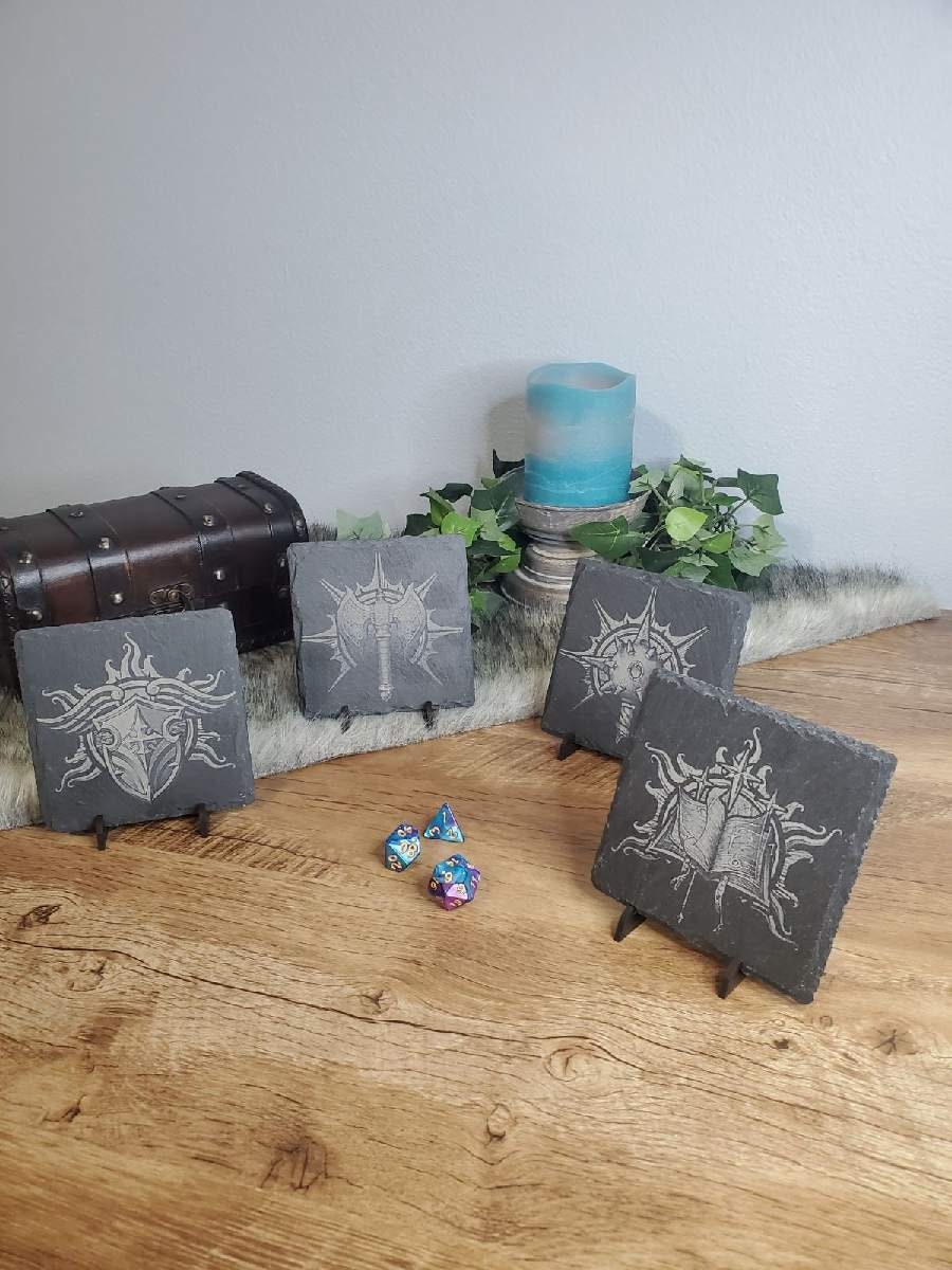 Baldur's Gate 3 Coasters | Engraved Black Slate, DND Theme - Etsy