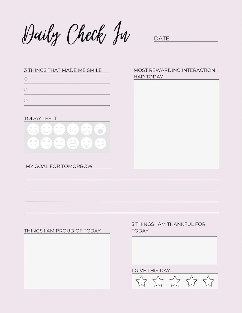 Daily Check In - Etsy