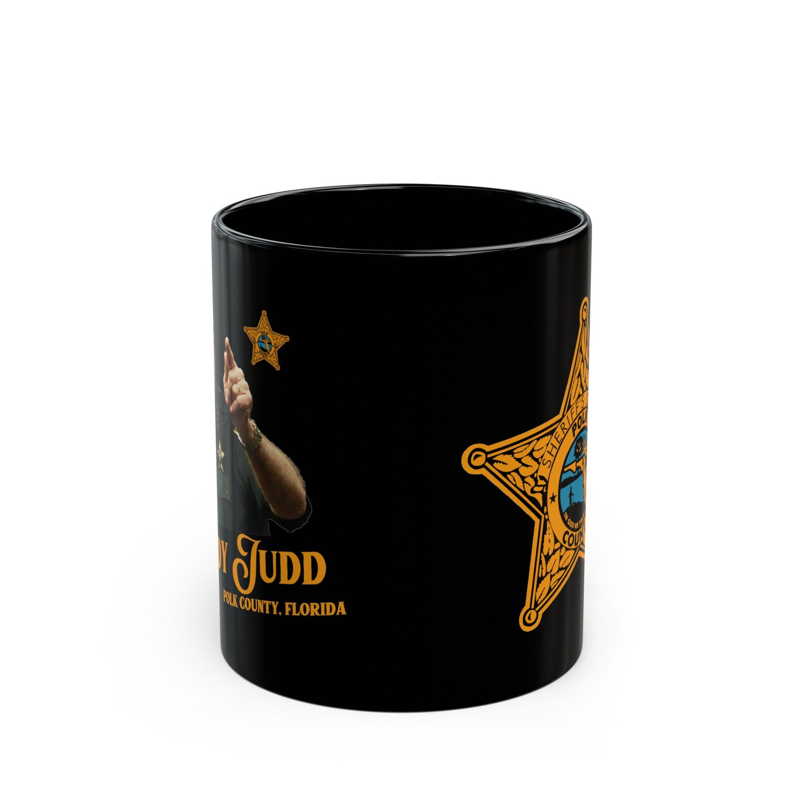 Sheriff Grady Judd 11oz Black Coffee Mug Polk County FL Florida Police ...