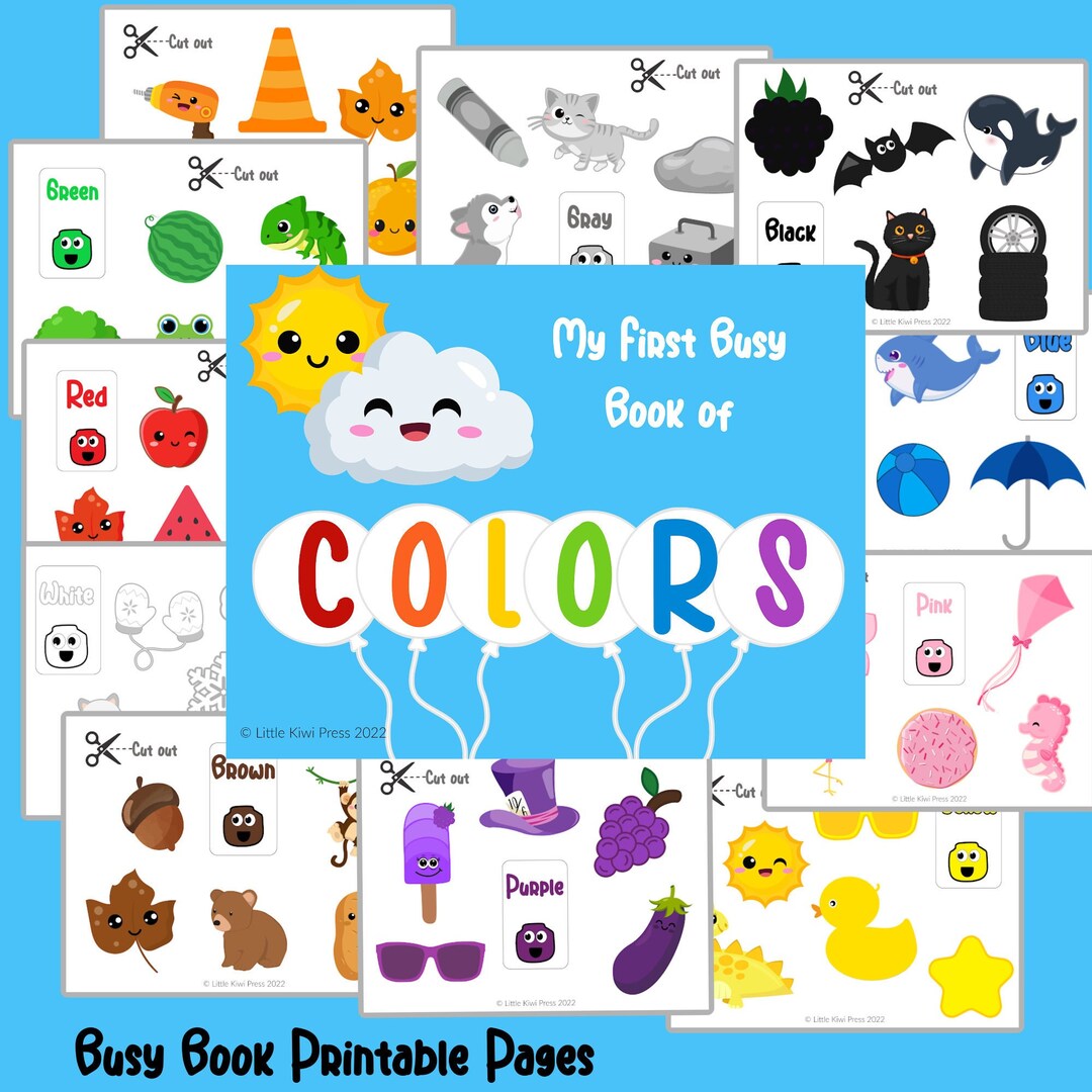 Colors Printable Busy Book Pages, Toddler and Preschool Colors Busy ...