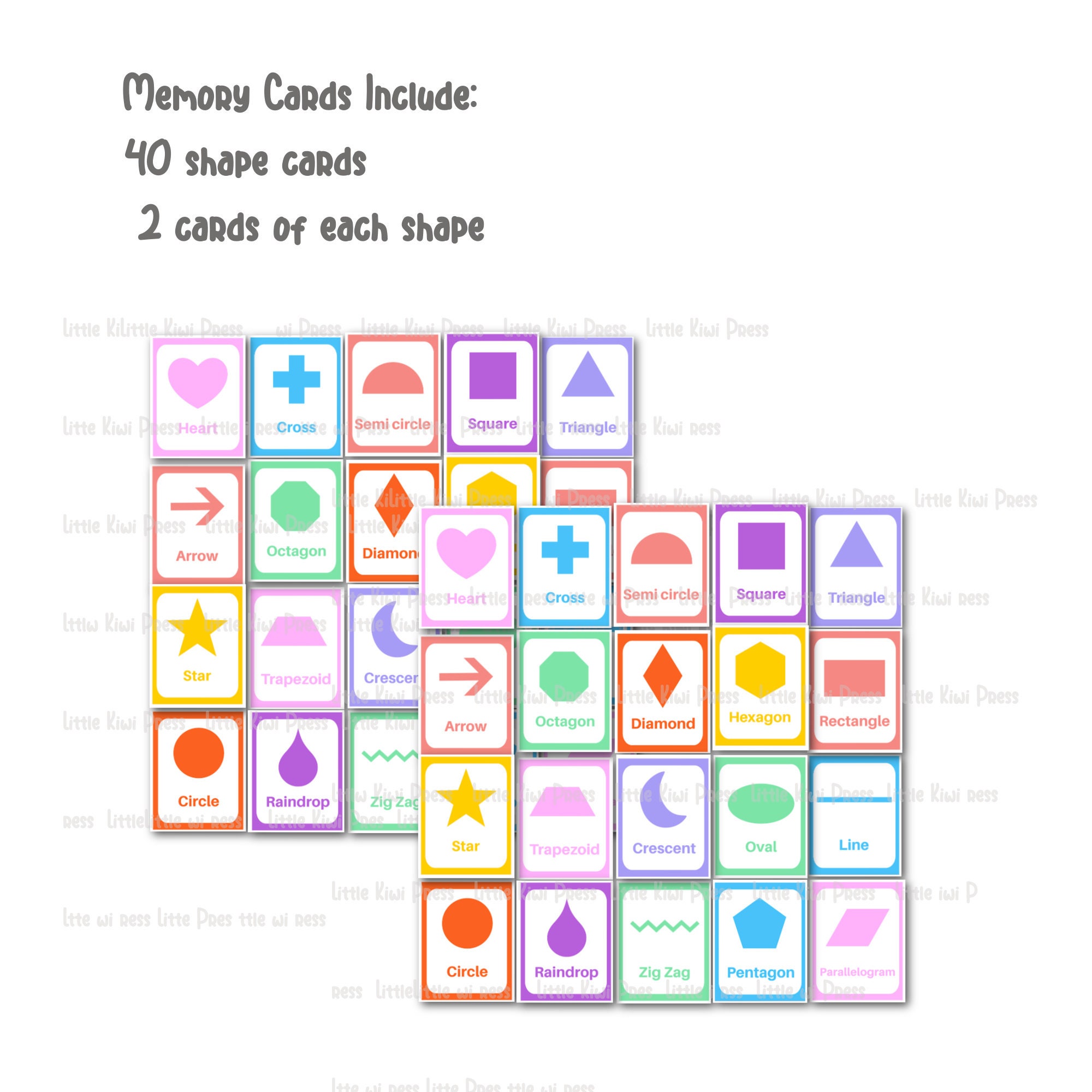 Toddler Shape Memory Game, Preschool Shape Matching, Printable Game ...