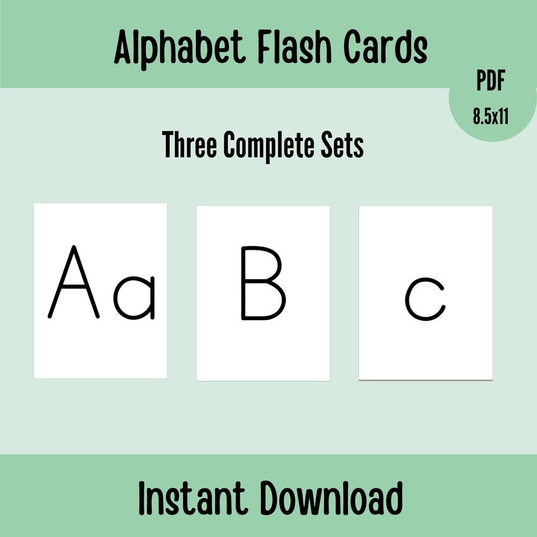 Minimalist Alphabet Flashcard Bundle, Three Sets, Use at Home ...