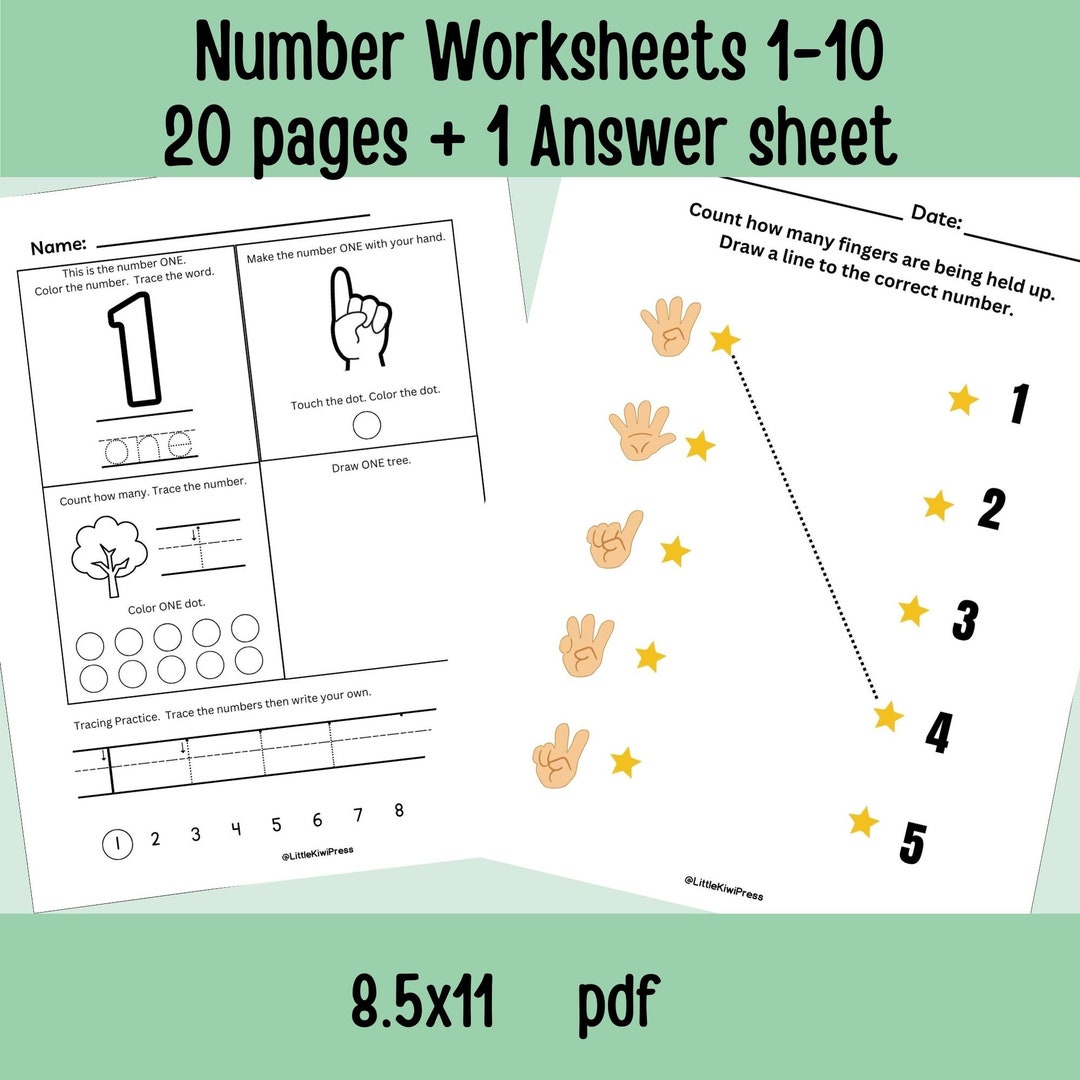 Printable Number Tracing Worksheets, Counting Practice Printable ...