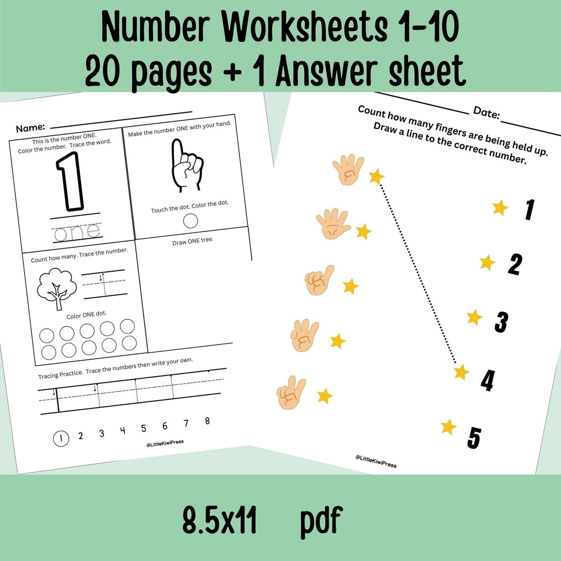 Printable Number Tracing Worksheets, Counting Practice Printable ...