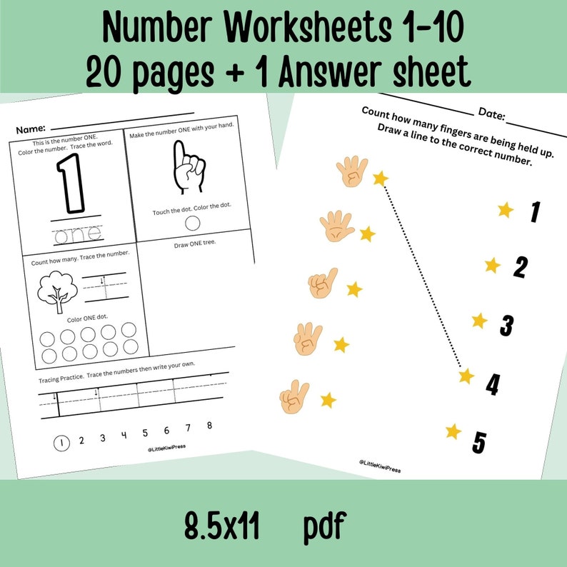 Printable Number Tracing Worksheets, Counting Practice Printable ...