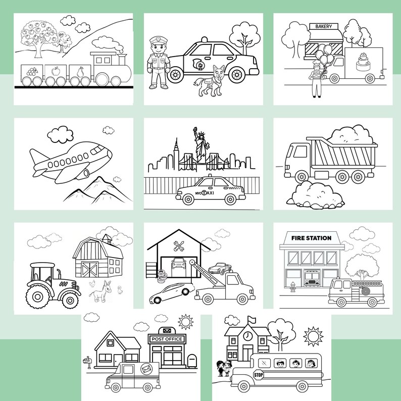 Vehicle Coloring Pages, Transportation Coloring Sheets, Cars and Trucks ...