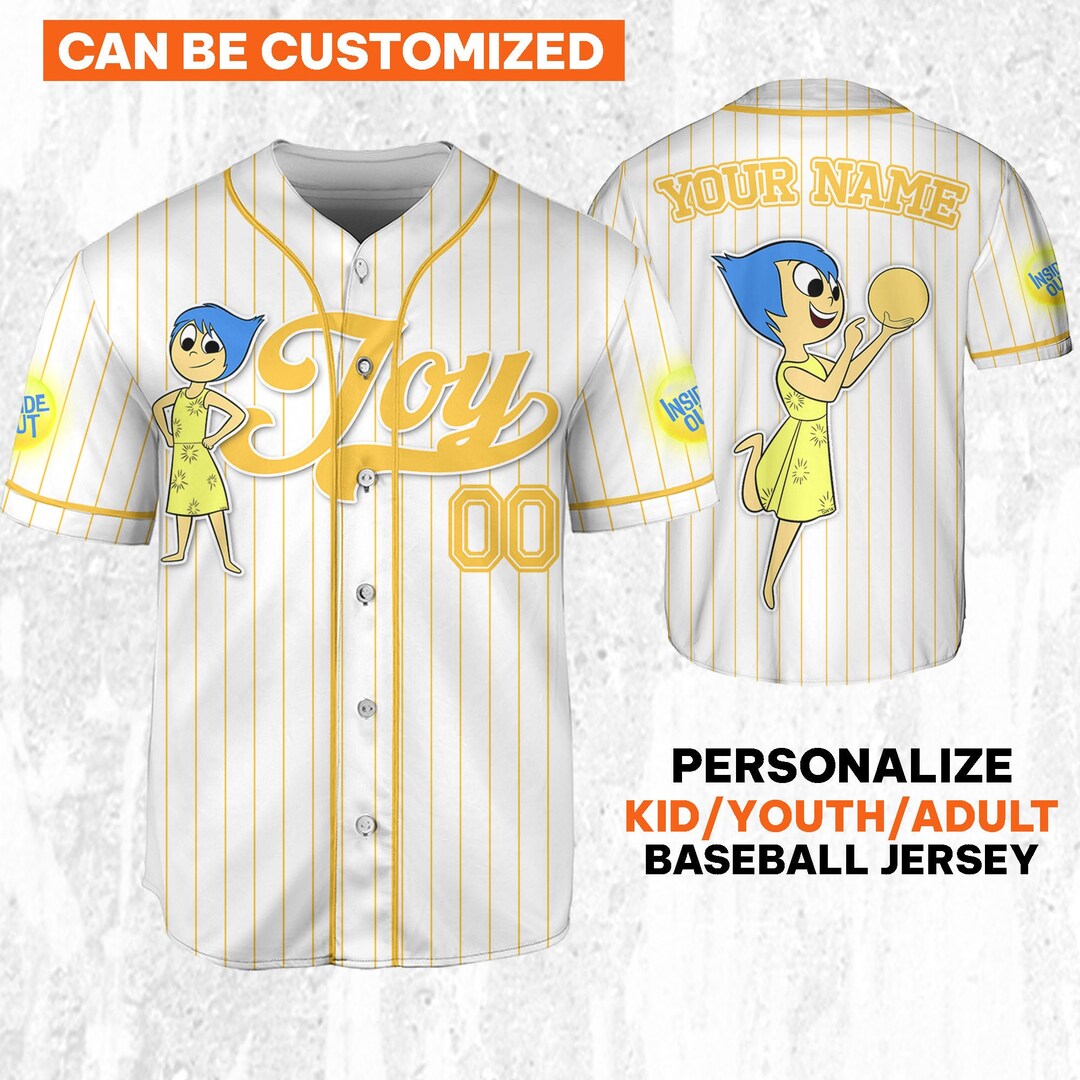 Custom Disney Inside Out Joy Simple Baseball Jersey, Disney Baseball ...