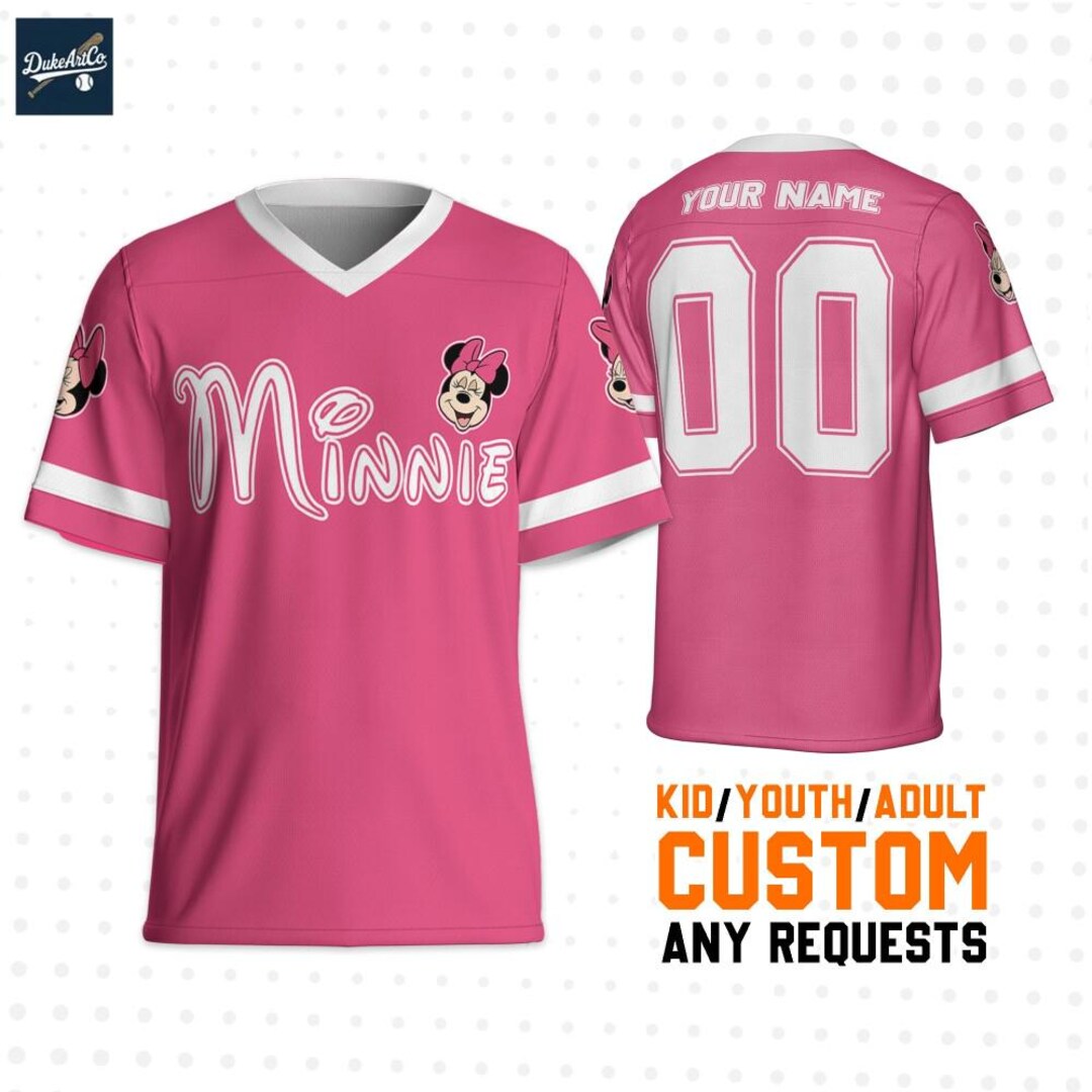 Custom Disney Minnie Smile Classic Football Jersey, Custom Disney ...