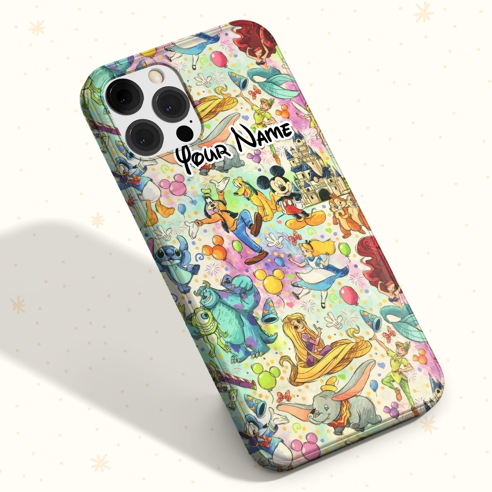 Custom Disney Famous Characters Colorful Team Phonecase, Personalied ...